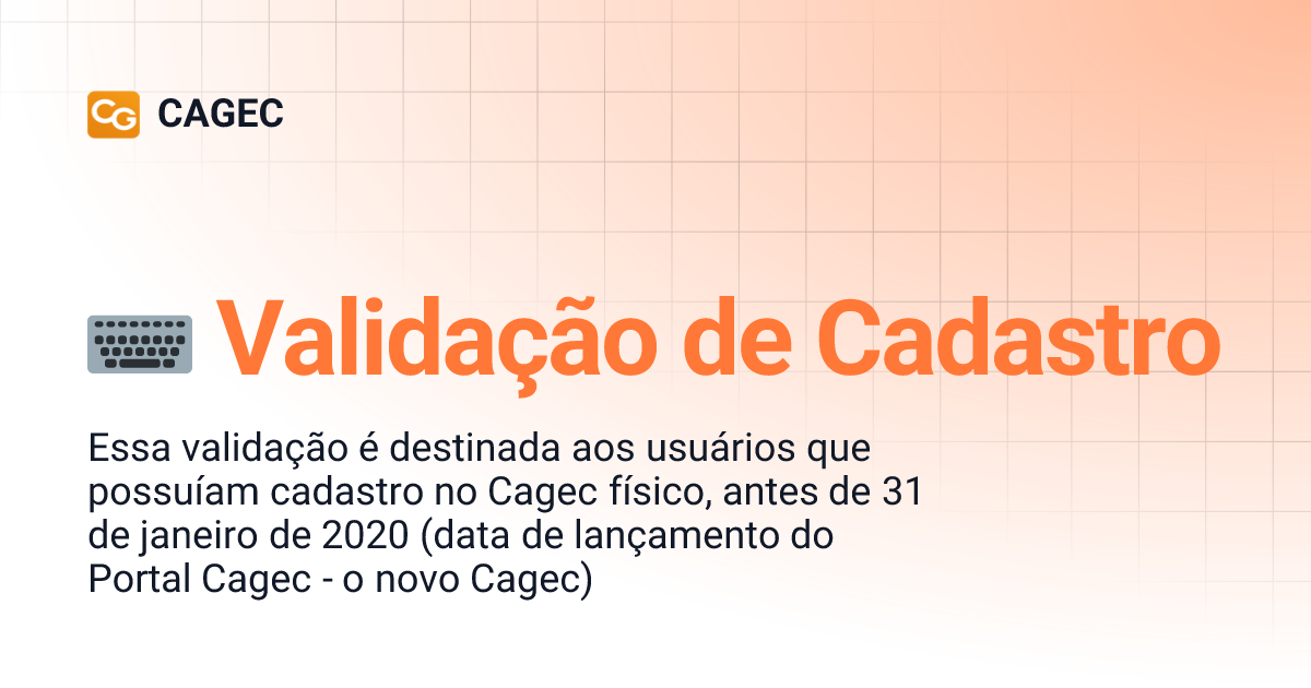 ⌨️ Validação de Cadastro | CAGEC